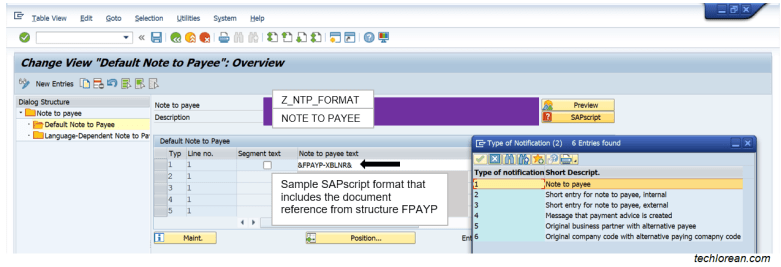 SAP DME Note to Payee Functionality – Techlorean.